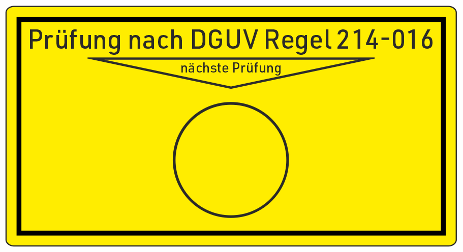 DREKO PRÜFPLAKETTEN - Grundetikett,Containerprüfung,DGUV Info 214-016,DGUV Regel 114-010